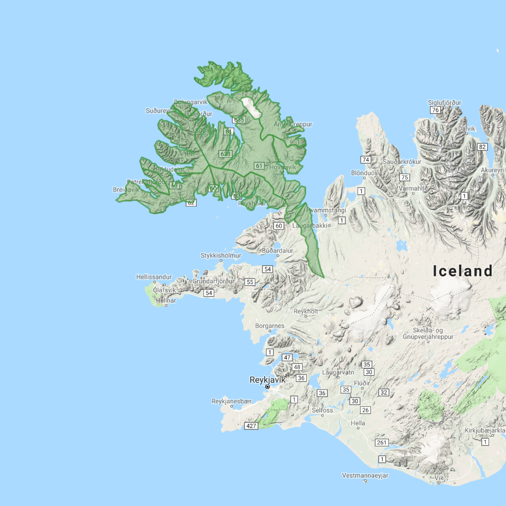 GeoPuzzle - Geographical game of Westfjords, Iceland