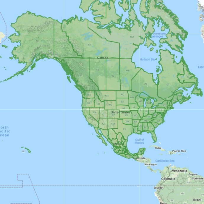 GeoPuzzle - Geographical game of All North America Subdivisions (Main)
